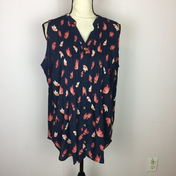 Charter Club | Tops | Charter Club Shirt Blouse X Womans Plus Navy Blue ...